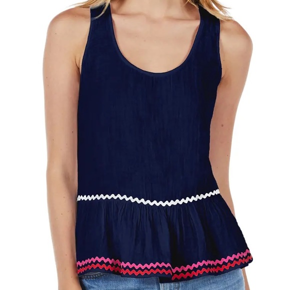 Michael Stars | Tops | New Michael Stars Gauze Ric Rac Peplum Top Tank ...